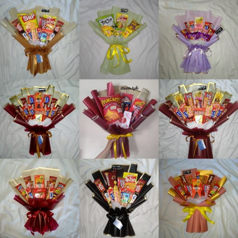 Jual BUKET SNACK BOUQUET JAJAN MURAH SLEMAN - size M | Shopee Indonesia
