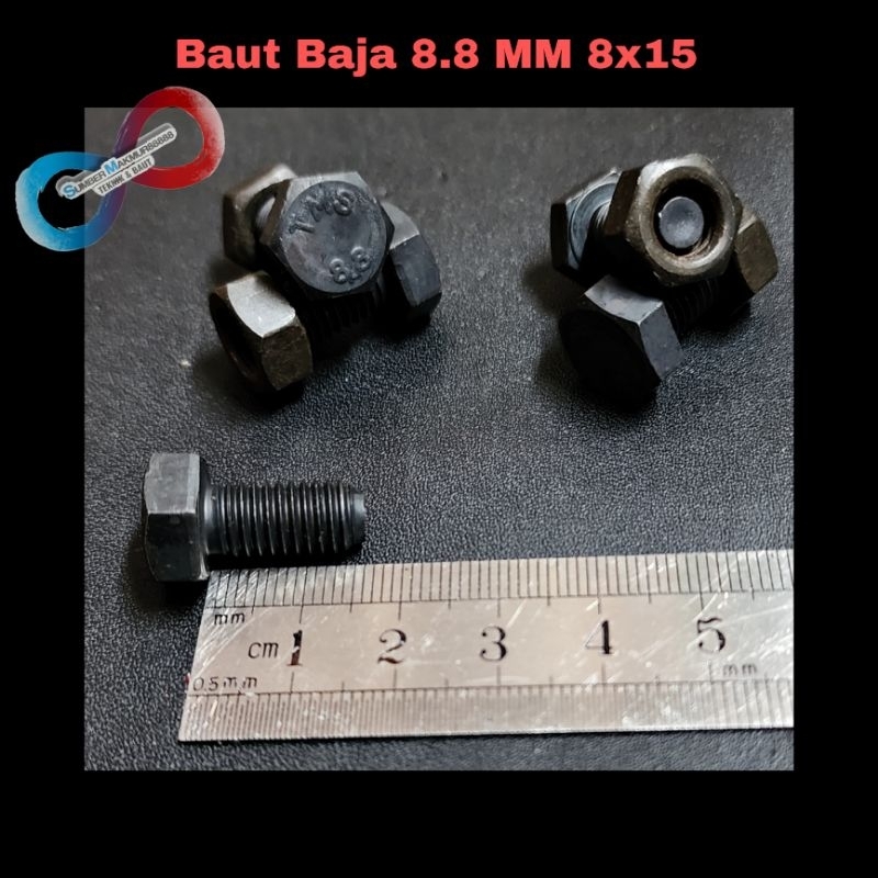 Jual Baut Mur Baja htb (grade 8.8) 8x15 mm FULLDRAT | Shopee Indonesia