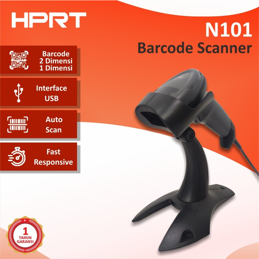 Jual HPRT Barcode Scanner N101 1D 2D N-101 USB Setara ZEBRA DS2208 | Shopee Indonesia