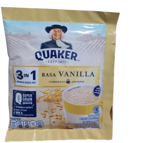 Jual Quaker Oat 3 in 1 Cereal Drink Rasa Vanilla 28 gram x 1 sachet ...