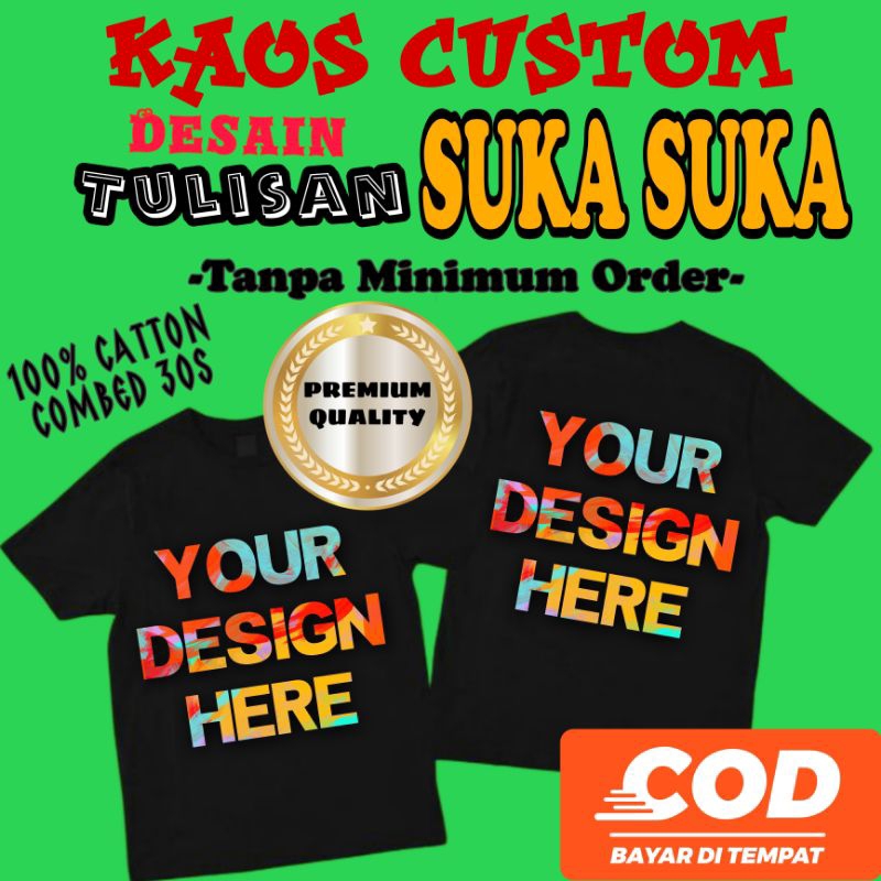 Jual Kaos Custom Sablon / Full Warna / Sablon Baju Satuan | Shopee Indonesia