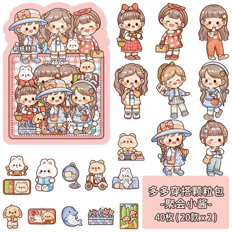 Jual Sticker Fashion Girl Korean | Stiker Aesthetic DIY Design Tumblr ...