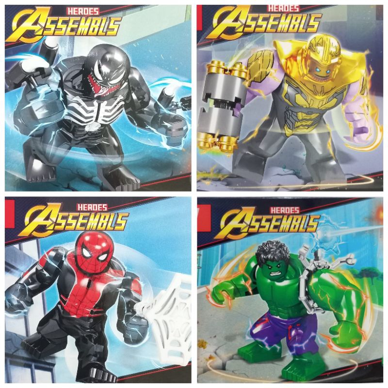 Jual BRICKS HEROES ASSEMBLE FIGURE BIG SPIDERMAN - HULK - THANOS ...