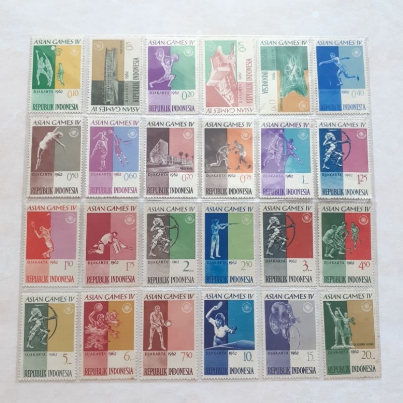 Jual (A) Perangko Indonesia Asian Games Ke-4 Tahun 1962 set lengkap ...