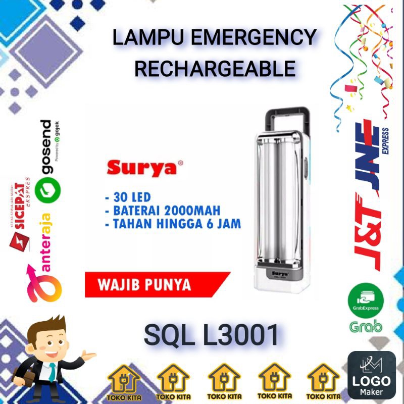 Jual Lampu Emergency Surya Sql L3001 Shopee Indonesia