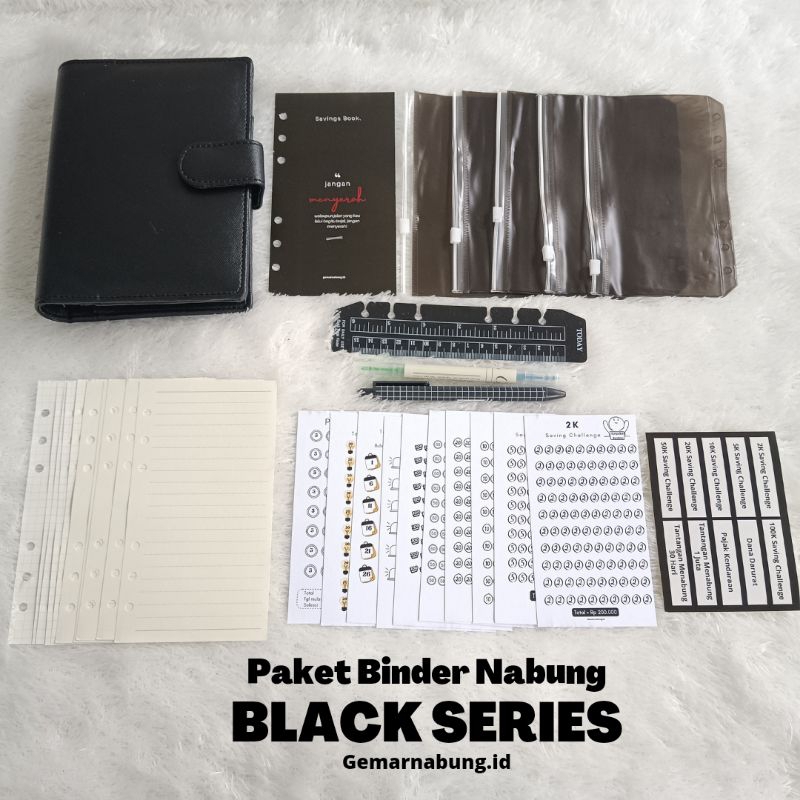 Jual Paket Binder Nabung Keuangan Black Series | Saving Challenge ...