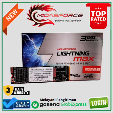 Jual SSD M.2 NVME 256GB MIDASFORCE M2 NVME 256GB MIDAS PCIe Gen3 x4 SSD ...