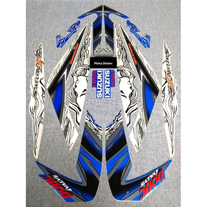 Jual Stiker Striping Motor Satria F Fu 150 Barong 2011 Putih Biru ...