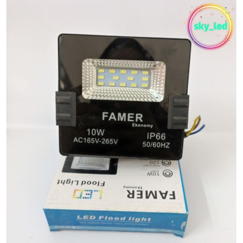 Jual lampu sorot tipis led SMD 10w 20w 30w outdoor tembak/ flood light/ kap sorot led | Shopee ...