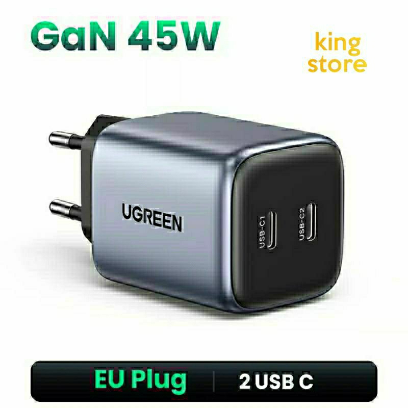 Jual Ugreen charger Nexode Gan 45W Dual type C PD Super fast kepala ...