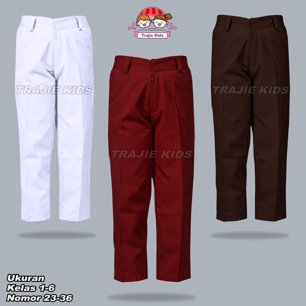 Jual PROMO!!!CELANA PANJANG Sekolah SD Laki Laki SD Seragam Sekolah SD MI Warna MERAH PUTIH ...