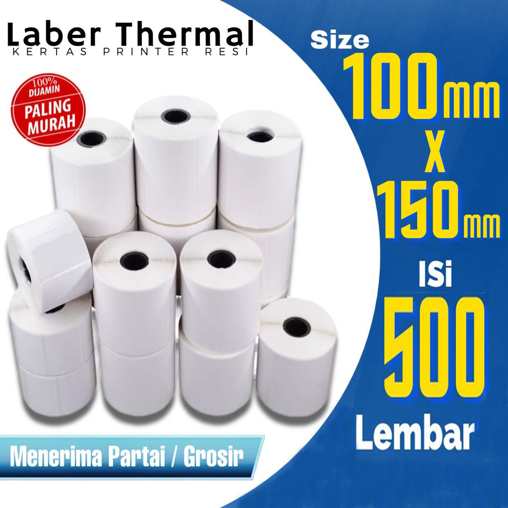 Jual LABEL BARCODE 100 X 150 mm / A6 KERTAS STICKER DIRECT THERMAL 100x150 mm | Shopee Indonesia