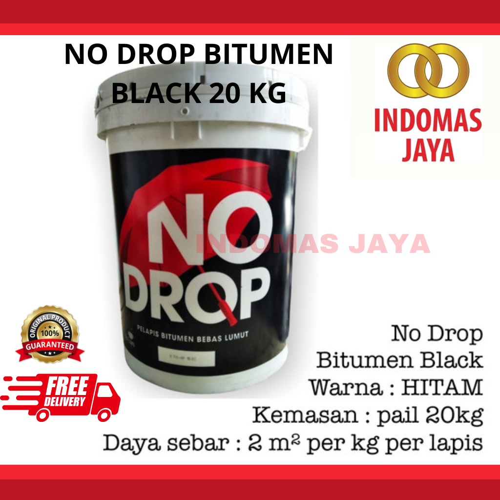 Jual NO DROP NODROP BITUMEN BLACK PAIL 20 KG Cat Pelapis Bitumen Anti Bocor / Retak ...