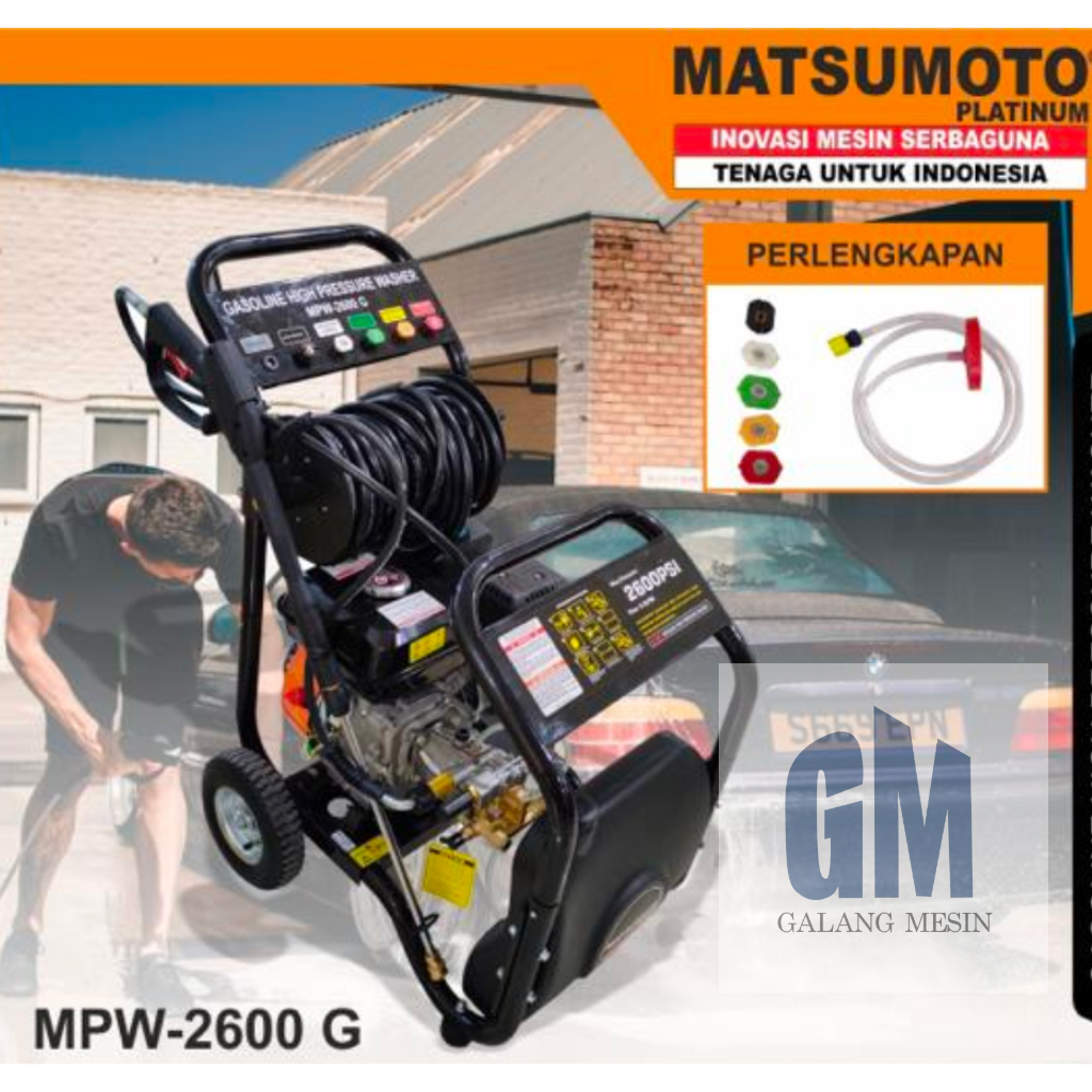 Jual Matsumoto Mesin Steam Jet Cleaner MPW-2600 G Gasoline High Pressure Washer MPW2600G Alat ...