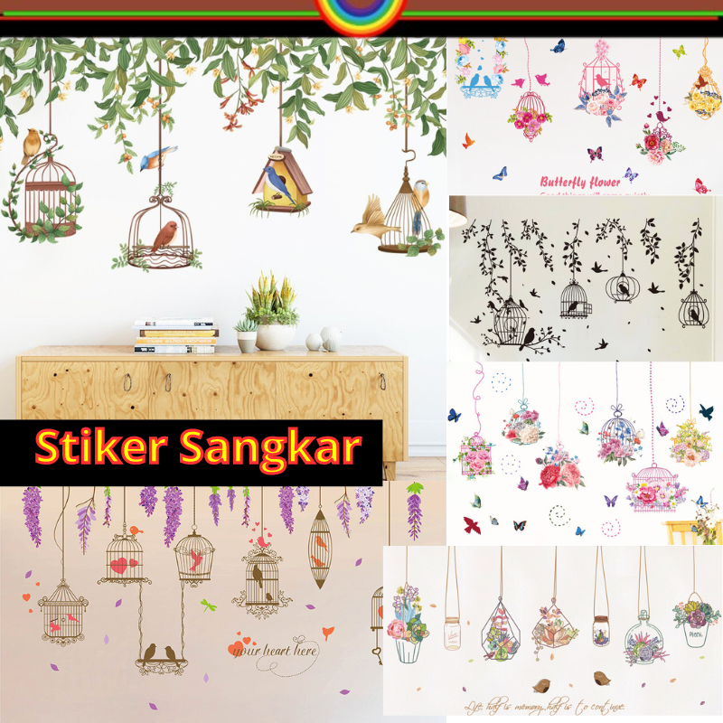 Jual WALLSTICKER WALL STICKER STIKER SETIKER DINDING SANGKAR BURUNG ...
