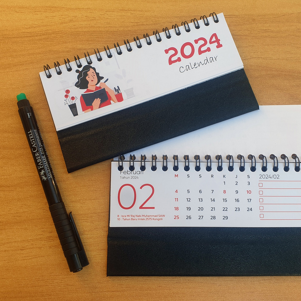 Jual Kalender Meja 2024 mini, kalender horizontal, kalender catatan ...