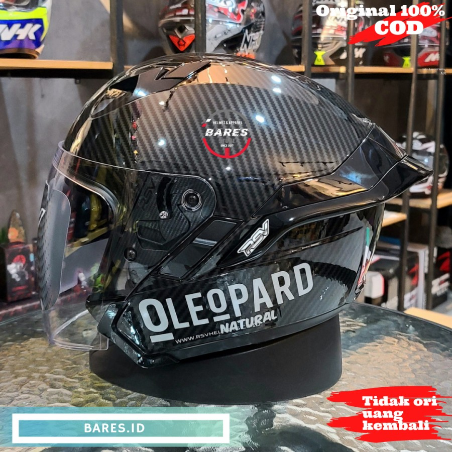Jual HELM MOTOR HELM RSV SV300 Carbon Motif Paket Spoiler 3D Leopard ...