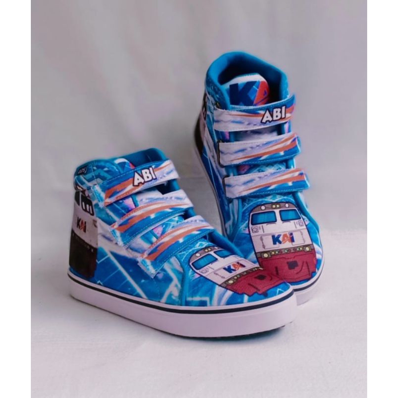 Jual ADS - Sepatu anak gambar KAI | cetak nama & foto | sepatu kereta ...
