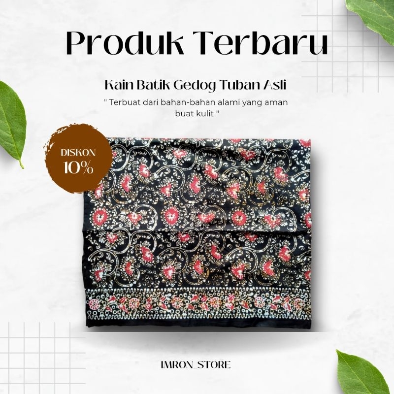 Jual Batik Gedog Tuban,(motif kembang waluh) warna hitam kombinasi merah | Shopee Indonesia