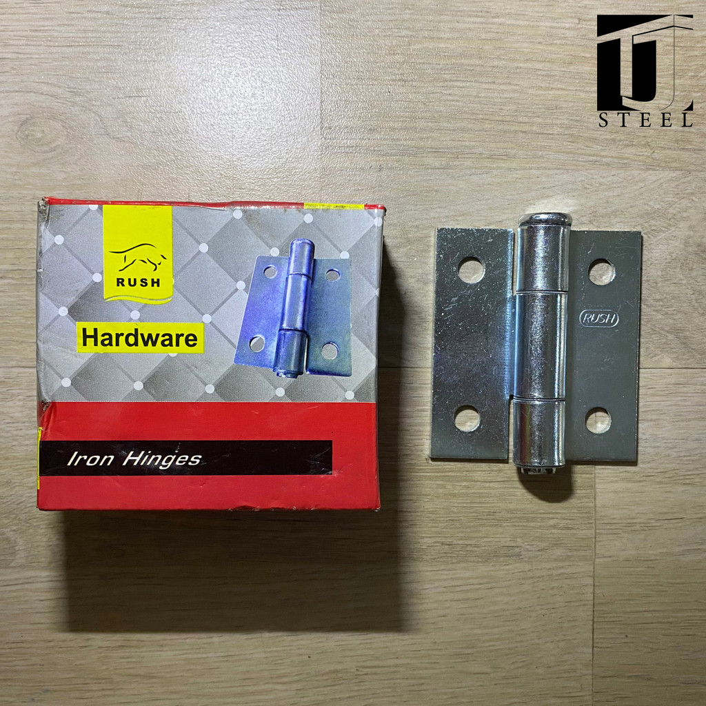 Jual ENGSEL PINTU BESI MINIMALIS TEBAL MERK RUSH 2 LOBANG 3 INCH / 3 ...