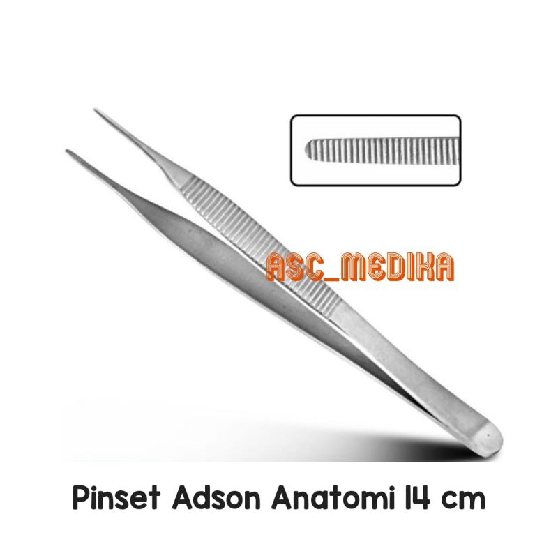 Jual Pinset Adson Anatomi 12cm Stainless Steel / Pinset Adson Splinter ...