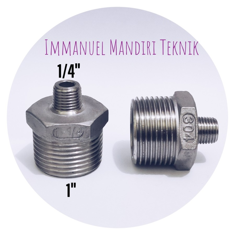 Jual Double Nipple 1 x 1/4 Ss304/ Reducer Nipple / Double Nepel 1 x 1/4 304 | Shopee Indonesia