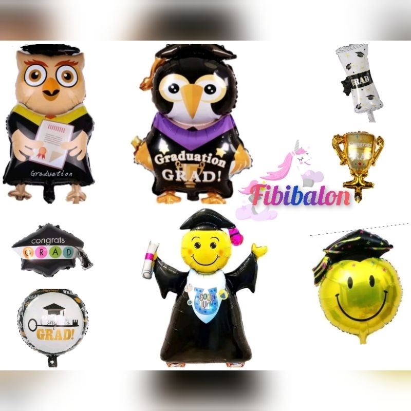 Jual Balon Foil Wisuda/Graduation /Balon Piala/ Balon Penguin/Bulat ...