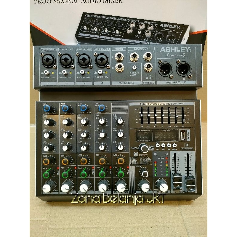 Jual MIXER ASHLEY PREMIUM 6 6 CHANNEL USB BLUETOOTH SOUNDCARD ORIGINAL | Shopee Indonesia