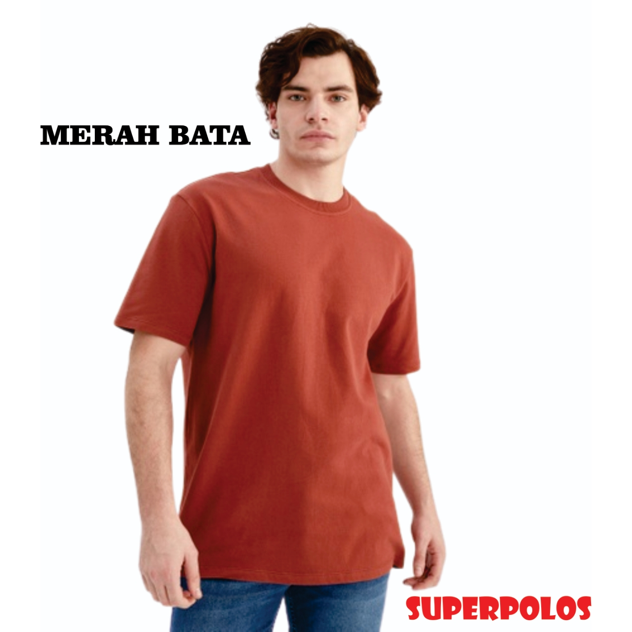 Jual MERAH BATA RED BRICK PENDEK DEWASA KAOS POLOS COMBED 30s KATUN ...