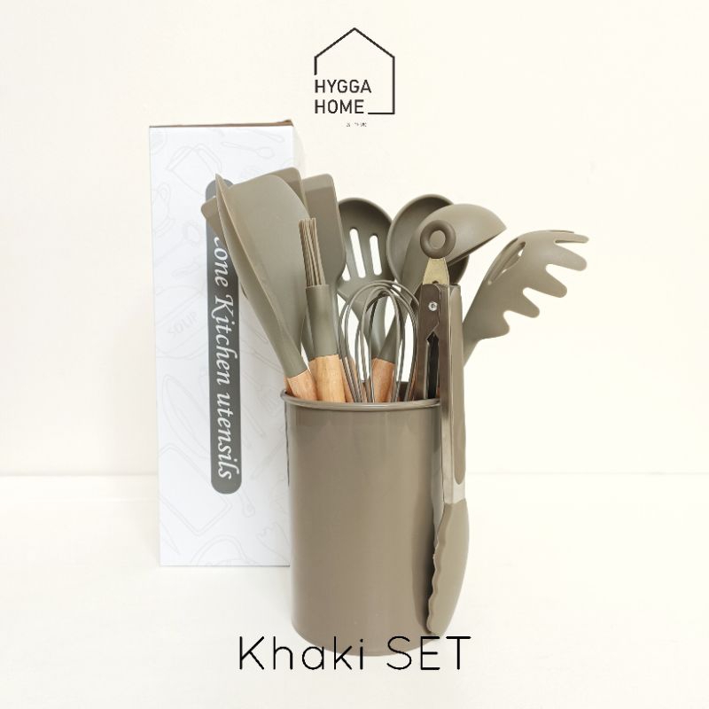 Jual Hygga Home SET Silikon Sutil Pencapit Spatula Kuas Sendok Gagang ...