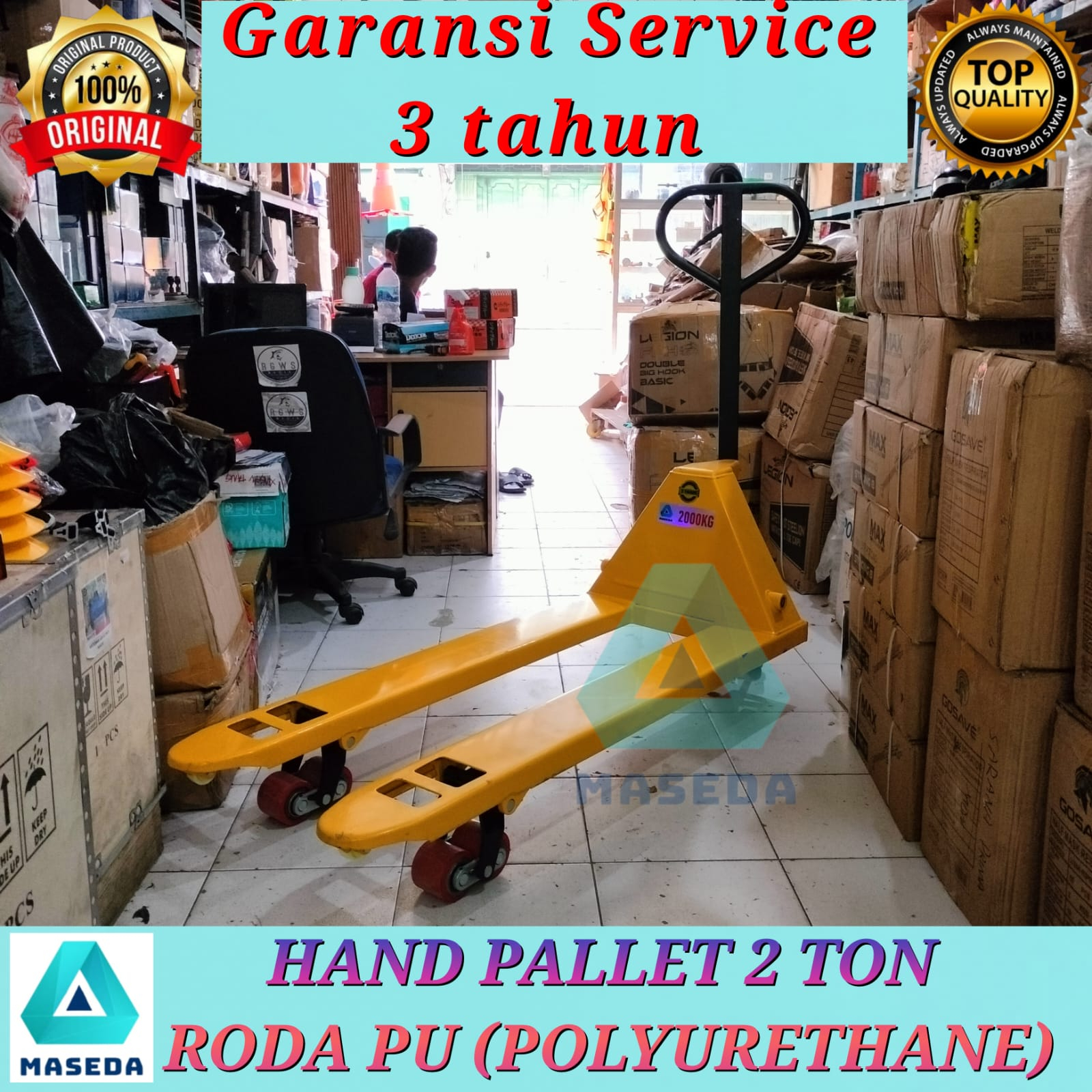 Jual Hand Pallet HandPallet Truck 2 TON Hand Stacker LIFT Roda PU 2000 ...