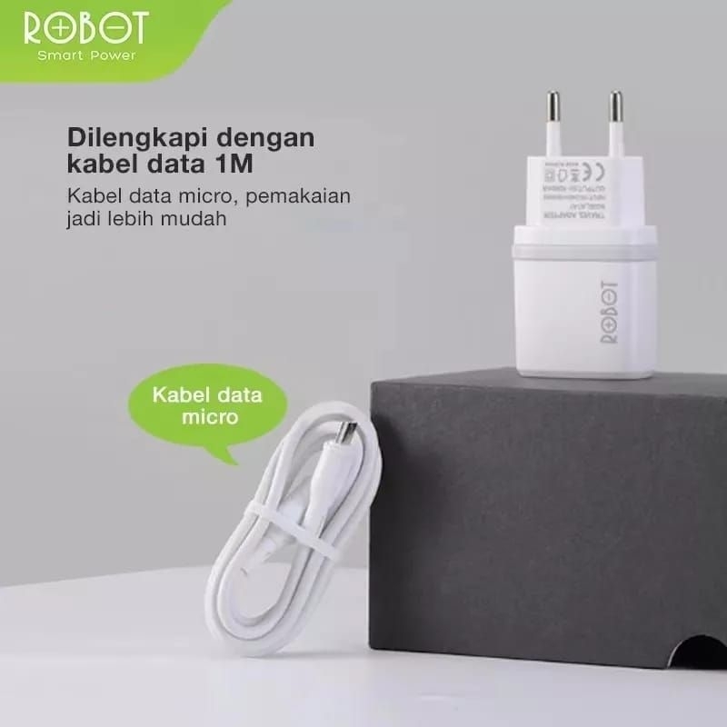 Jual ROBOT RT-K7 Adaptor Charger With Kabel Micro USB QC 5V/1A Charger ...