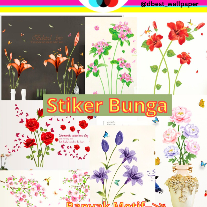 Jual WALL STICKER STIKER SETIKER SETICKER DINDING BUNGA WALLSTICKER ...
