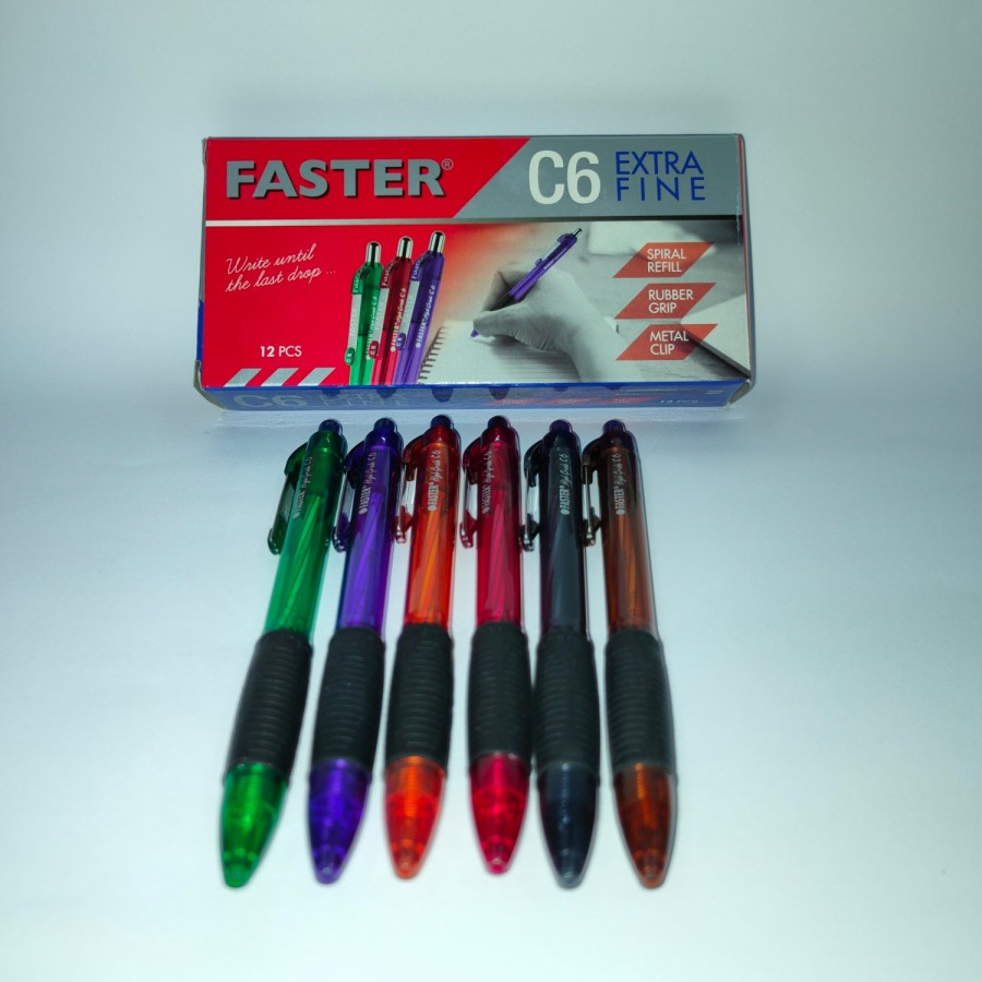 Jual Pulpen Faster C6- Black ( 1 Pcs ) | Shopee Indonesia