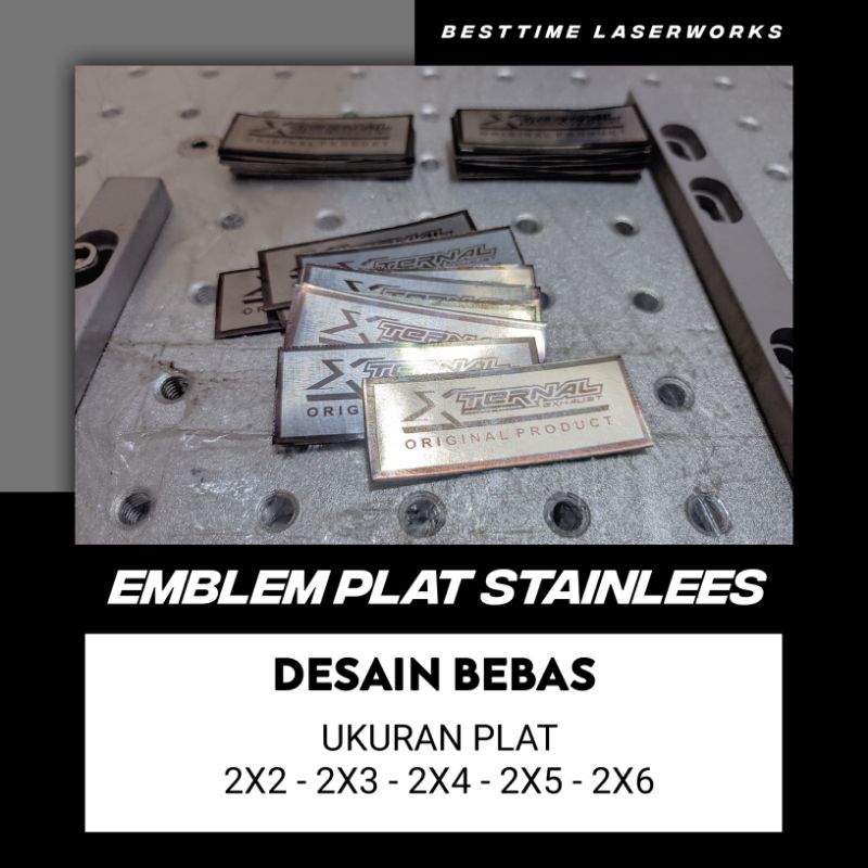 Jual Label emblem stainless custom ukuran S (KECIL) | Shopee Indonesia