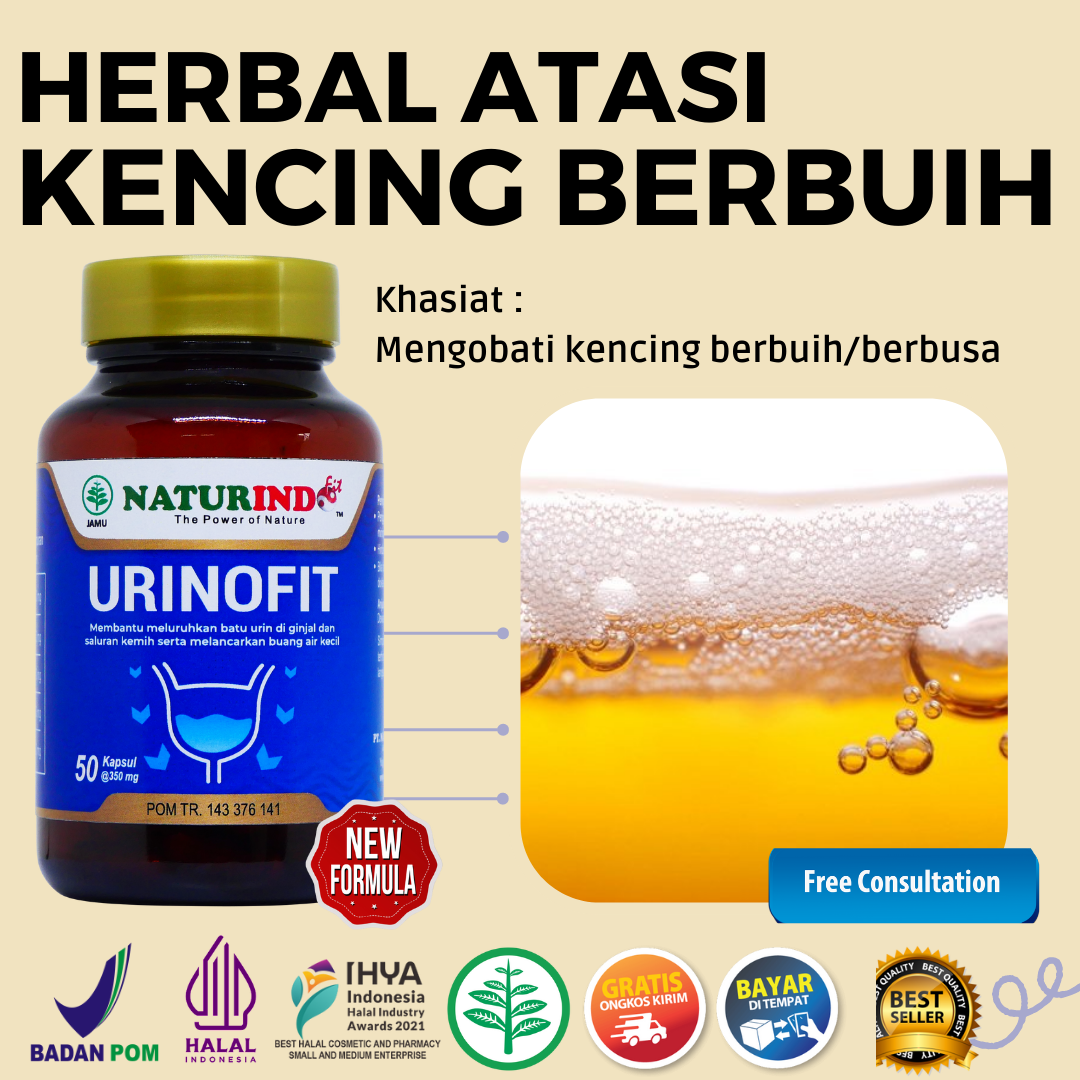 Jual Obat Kencing Berbuih Berbusa Infeksi Saluran Kemih ISK Bau Urinofit Naturindo | Shopee ...