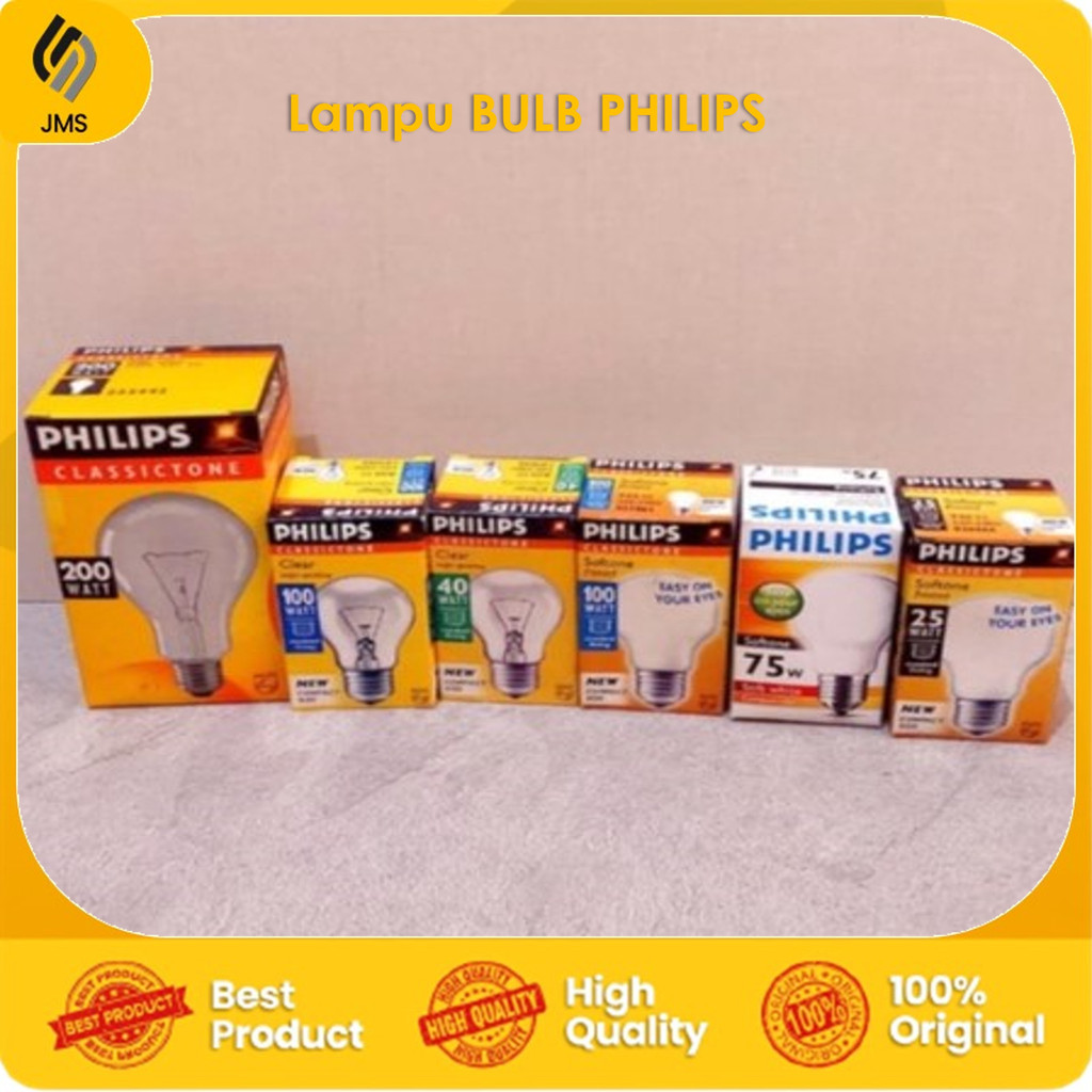 Jual Lampu Bulb Bohlam E27 PHILIPS Classictone Softone 15W 25W 40W 60W ...