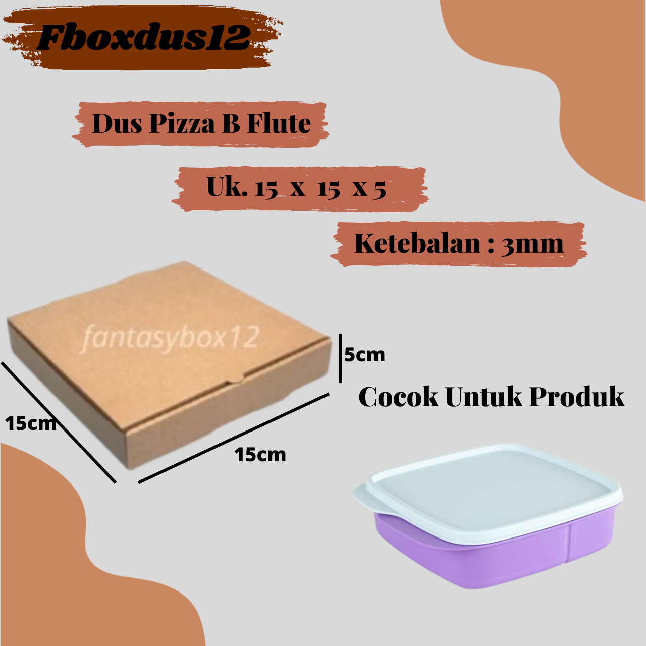 Jual Kardus/Dus/Box Pizza- Jam Dinding-Pakaian-Syal-Kue-Donut 15x15x5cm ...