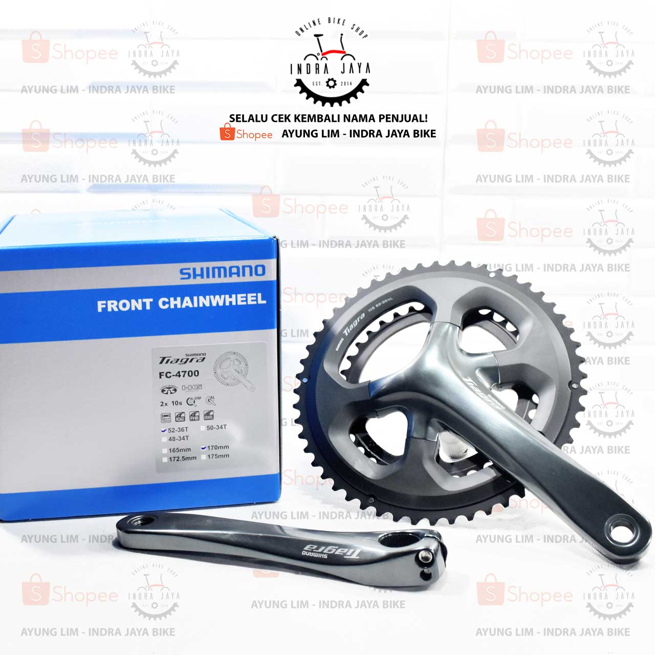 Jual Shimano Tiagra FC4700 Chainset -HollowTech II -TIDAK BERIKUT BB ...