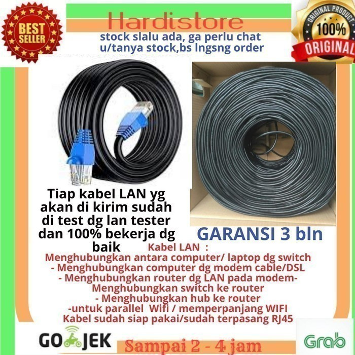 Jual Kabel LAN WIFI Outdoor Kabel Internet Kabel Router 50 M Siap pakai ...