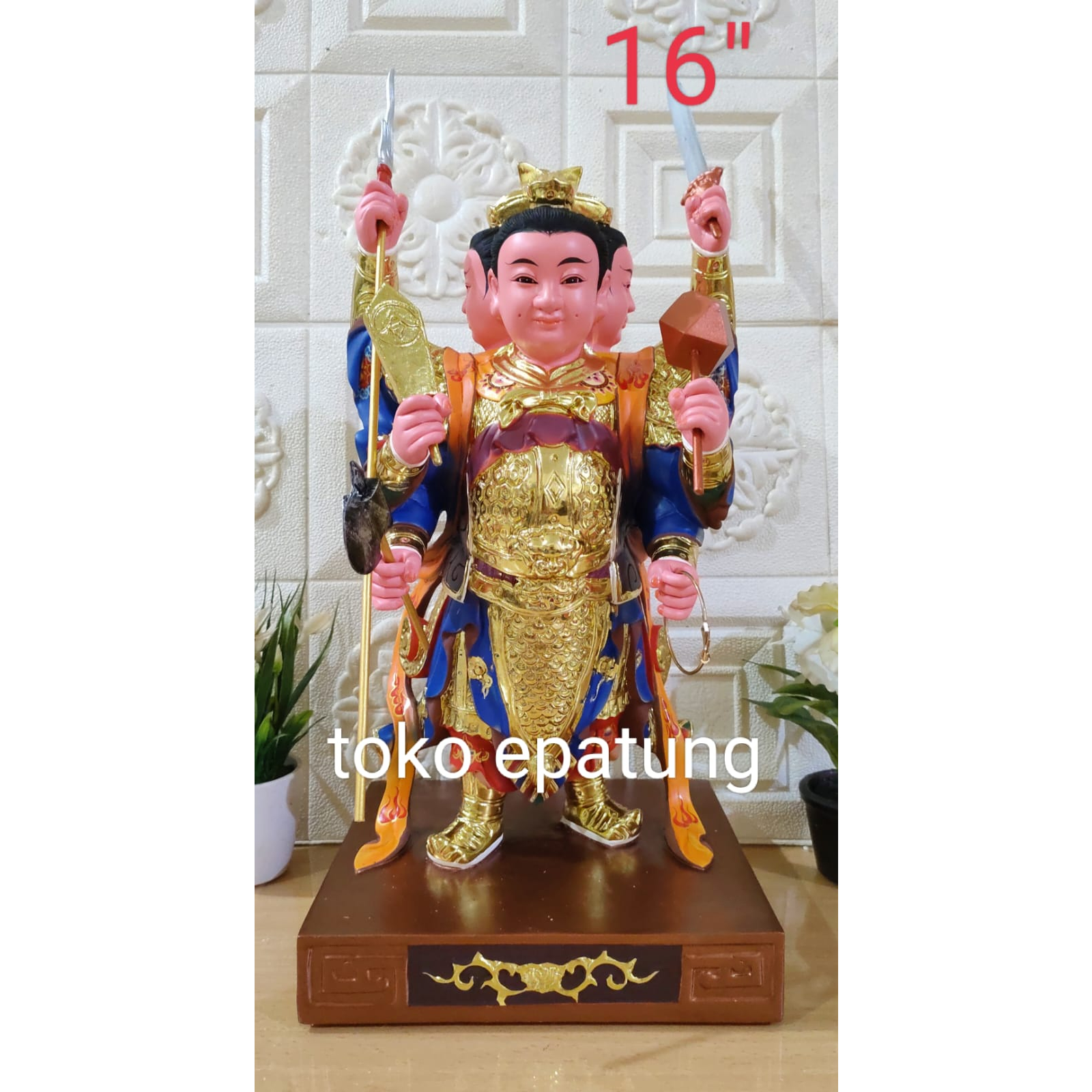 Jual patung dewa naca / nacha / na ca / locia 3 wajah - fiber - 16 inch ...