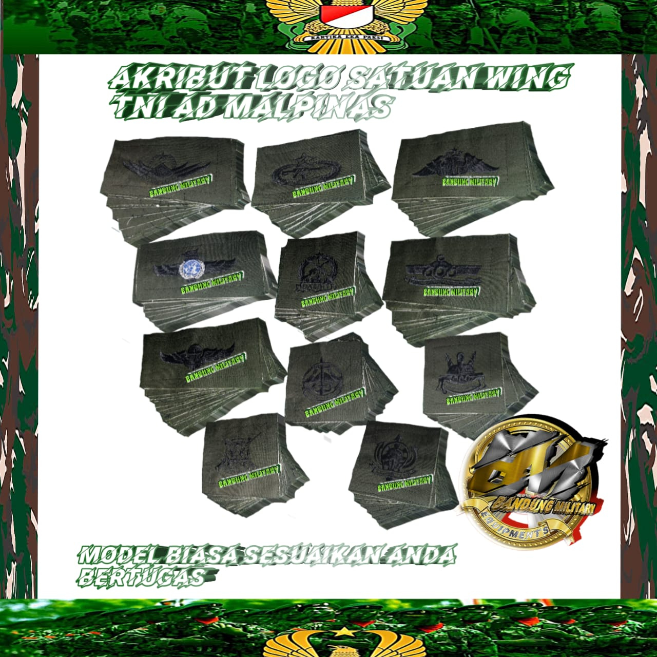 Jual Papan Nama Wing Beli Satuan Pdl Tni Ad Malpinas Bordir Akribut Seragam Tactical Astros ...