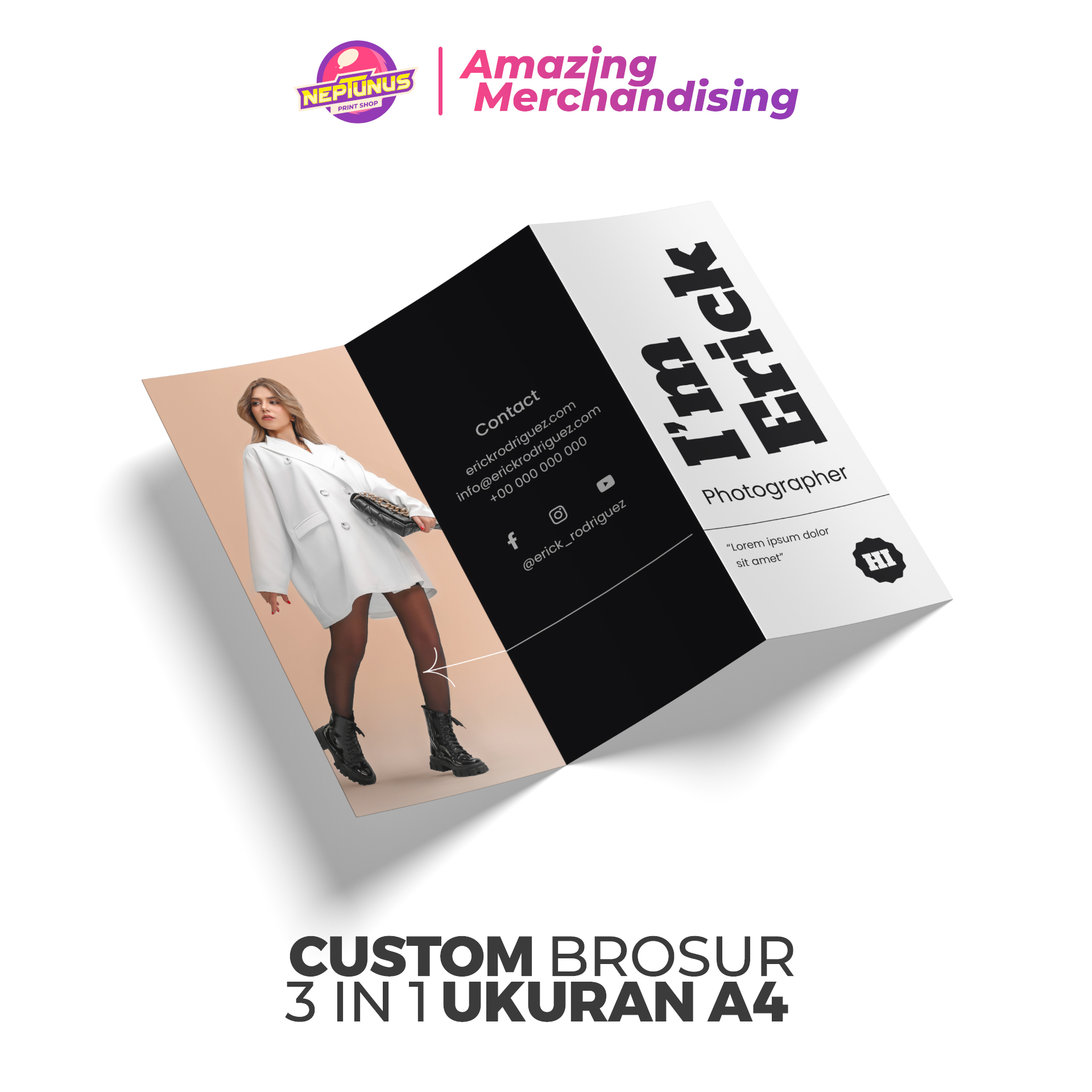 Jual Custom Brosur 3 in 1 Ukuran A4 - Free Custom Design | Shopee Indonesia