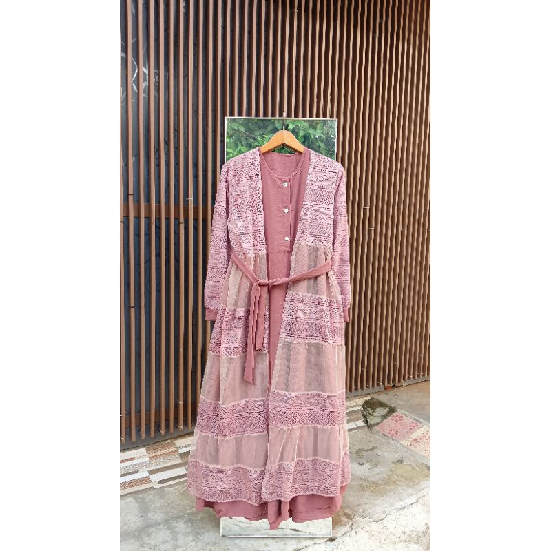 Jual GAMIS DEWISAN 2IN1 LONG OUTER BURKAT MIXX CRINKLE /COD/GAMIS ...