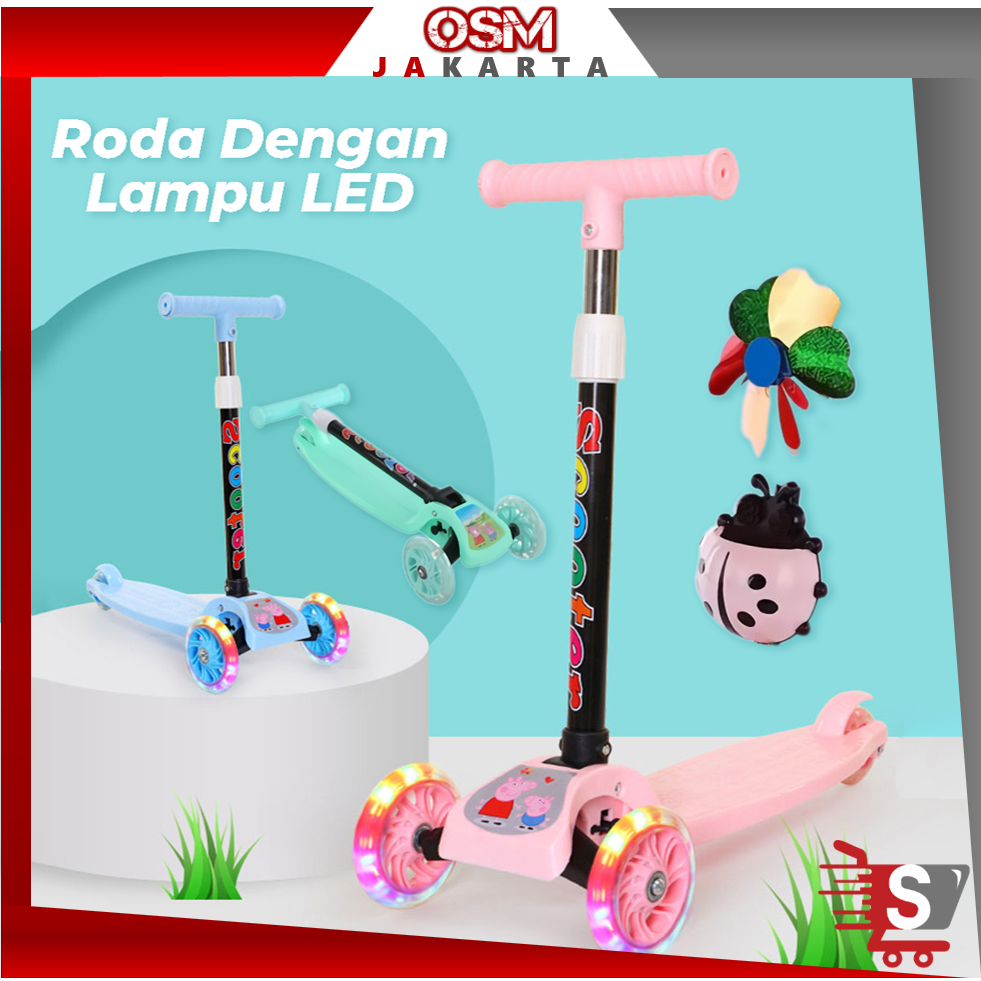 Jual OSM JKT 5659 Scooter Anak / Scooter Otoped Led KickBoard Mainan ...