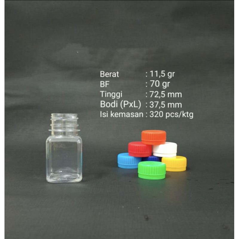Jual Botol Minisquare 50ml 60ml Kotak LN / Botol Kapsul longneck ...