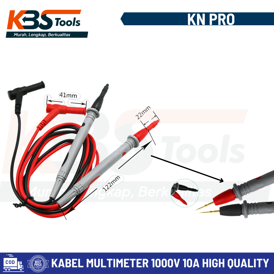 Jual Kabel Multimeter - Avometer 1000V 10A Set KN Jarum Probe Multi ...