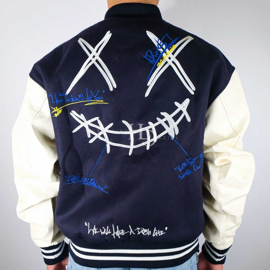 Jual Ricky is Clown Deconstructed Varsity Jacket Navy | Shopee Indonesia
