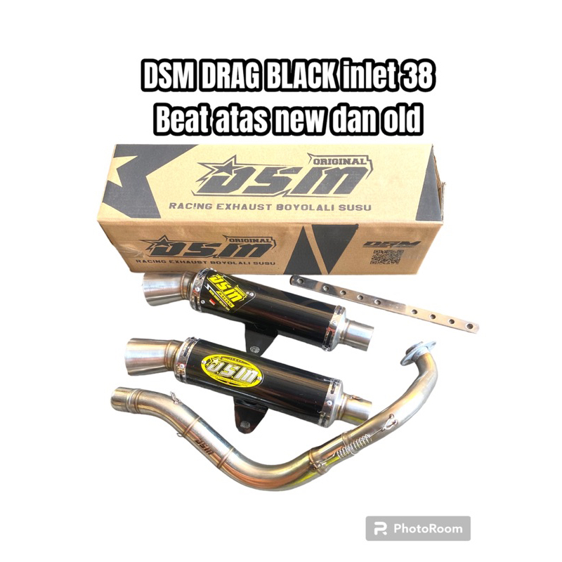 Jual knalpot Dsm drag Black 38 beat new beat old samlong | Shopee Indonesia