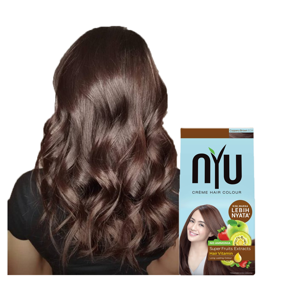 Jual Cat Rambut NYU Creme Hair Colour 30ml Coppery Brown Asli Tanpa ...